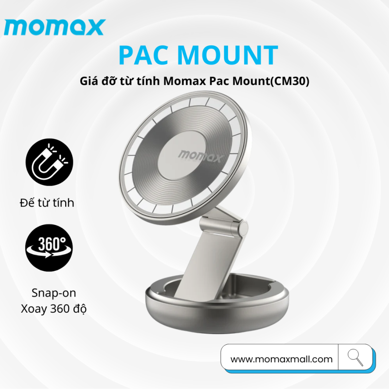 Giá đỡ từ tính Momax Pac Mount (CM30) cho ô tô , bàn làm việc – momaxmall